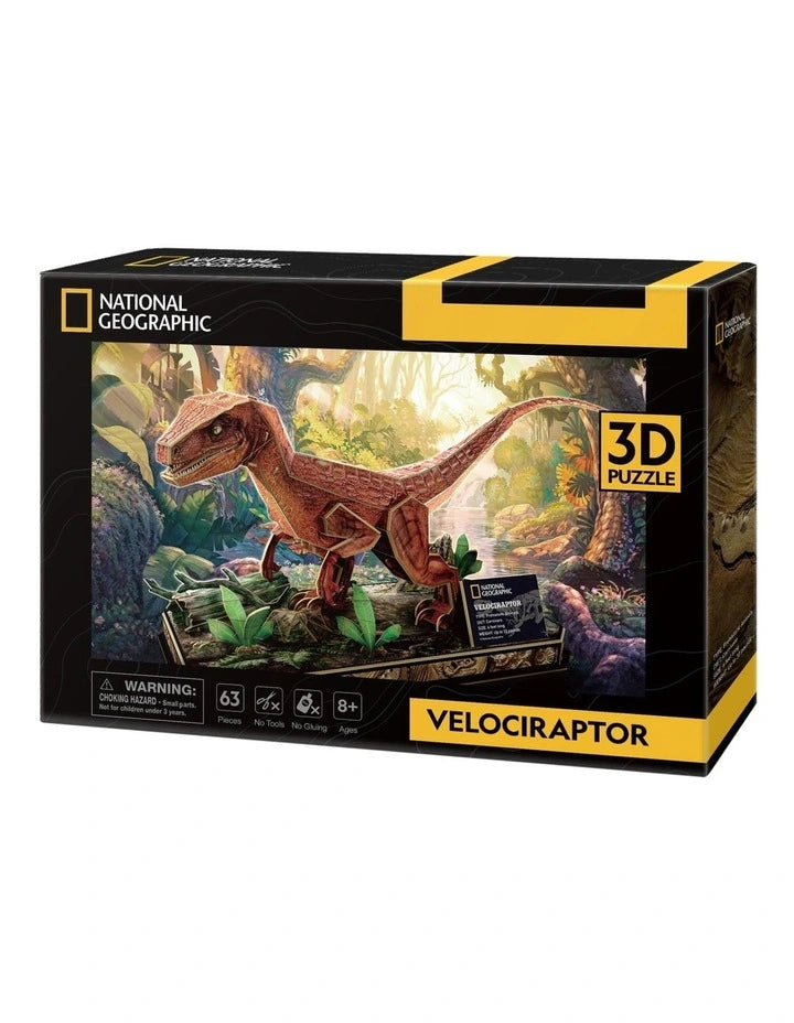 National Geographic Velociraptor Model Kit (63 pieces) – Play with Elorias